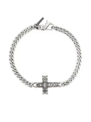 Emanuele Bicocchi Notre-dame Cross Chain Bracelet - Silver