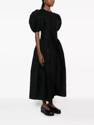 Cecilie Bahnsen Puff-sleeve Midi Dress - Black
