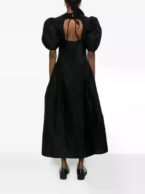Cecilie Bahnsen Puff-sleeve Midi Dress - Black