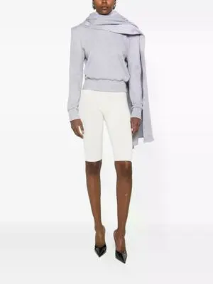 Magda Butrym Draped-detail Crew-neck Sweatshirt - Grey