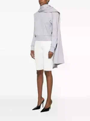 Magda Butrym Draped-detail Crew-neck Sweatshirt - Grey