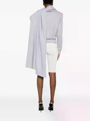 Magda Butrym Draped-detail Crew-neck Sweatshirt - Grey