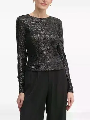Dkny Sequin Embellished Long-sleeve Top