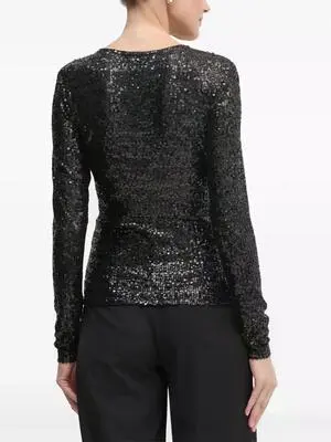 Dkny Sequin Embellished Long-sleeve Top