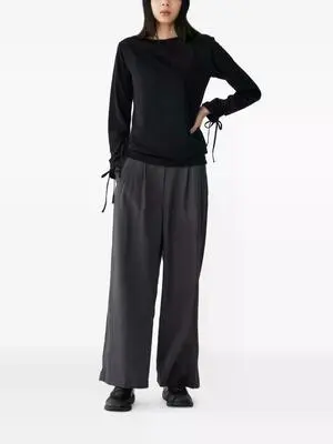 STUDIO TOMBOY Pinstriped Wide-leg Trousers