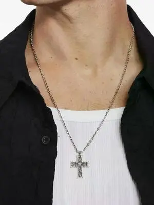 Emanuele Bicocchi Notre-dame Cross Pendant Necklace - Silver
