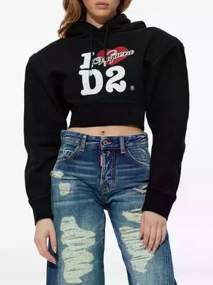 Dsquared2 Graphic Print Cropped Hoodie