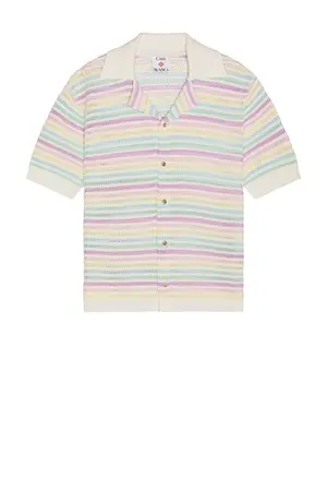 Casablanca Crochet Polo In White