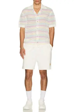 Casablanca Crochet Polo In White