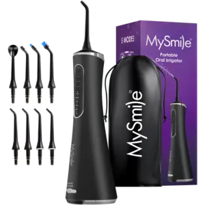 MYSMILE Lp211 Portable Cordless Water Flosser With 5 Modes - Black