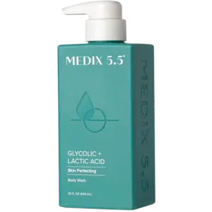 MEDIX 5.5 Exfoliating Glycolic Acid Body Wash Cleanser With Lactic Acid + Salicylic Acid, 15 Fl Oz - One-color