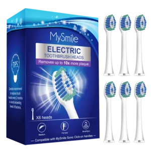 MYSMILE Elite Sonic Toothbrush Replacement Heads - White