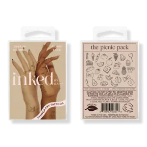 INKED BY DANI Picnic Temporary Tattoo Pack - One-color