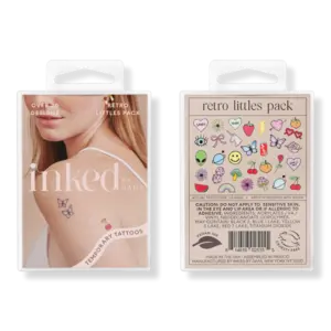 INKED BY DANI Retro Littles Temporary Tattoo Pack - One-color