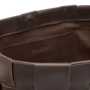 ST. AGNI Woven Mini Tote - Chocolate