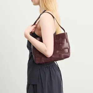 ST. AGNI Woven Mini Tote - Plum