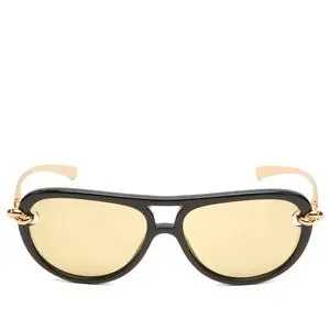 Bottega Veneta Bv1418s Knot Sunglasses - Black/gold/yellow