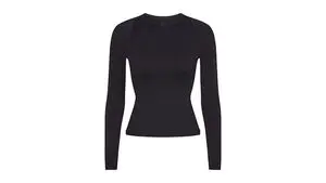 Nike X Skims Airy Long-sleeve Crew Neck Top - Obsidian