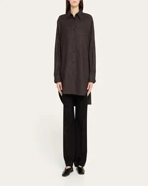 A.L.C. Spence Button-front Tunic - Dkbrwn
