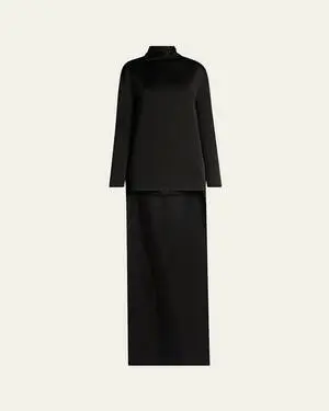 TOM FORD Crepe High-low Dress With Scarf Detail