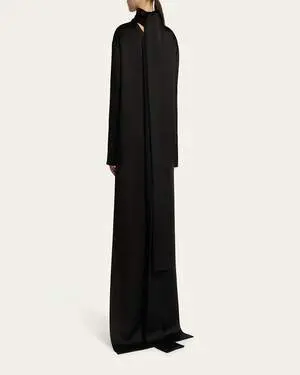 TOM FORD Crepe High-low Dress With Scarf Detail