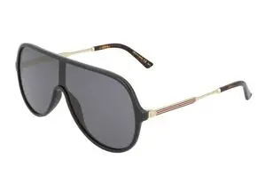 Gucci Shield Sunglasses - Black/gold/grey (gg0199s