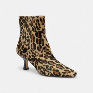 COACH® Leopard Print Kitten Heel Bootie