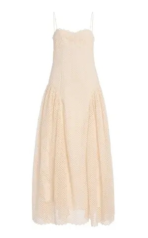 Ulla Johnson Isotta Crocheted Cotton Midi Dress - White