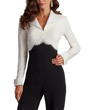 Tadashi Shoji Deacon Collar Jumpsuit - Ivory