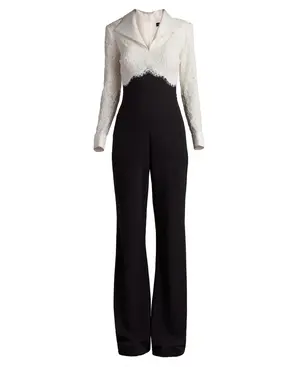 Tadashi Shoji Deacon Collar Jumpsuit - Ivory