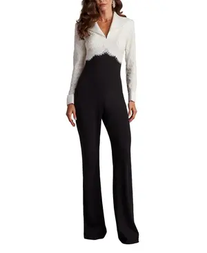 Tadashi Shoji Deacon Collar Jumpsuit - Ivory