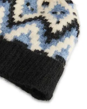 Aqua Rd Style Fair Isle Knit Beanie