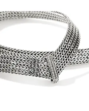 John Hardy Sterling And Diamond Link Necklace