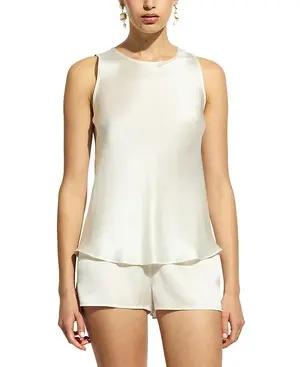 Ginia Pure Silk Tank Top Creme