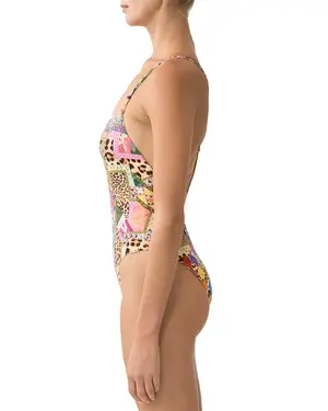 Camilla Straight Neck Double Strap One-piece Swimsuit