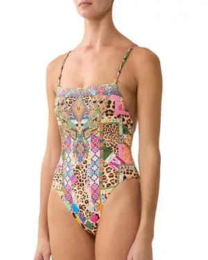 Camilla Straight Neck Double Strap One-piece Swimsuit