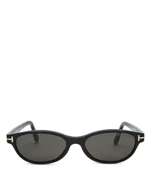 TOM FORD Chloe Oval Sunglasses - Black/smoke