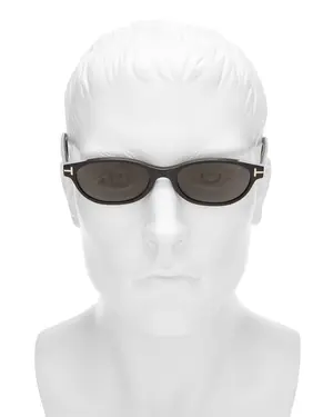TOM FORD Chloe Oval Sunglasses - Black/smoke