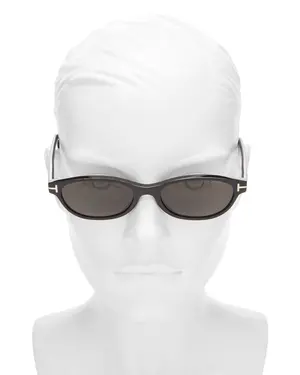 TOM FORD Chloe Oval Sunglasses - Black/smoke