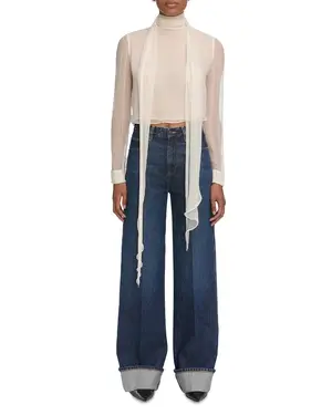 FRAME The Cuffed Wide Leg Jeans - Spencer