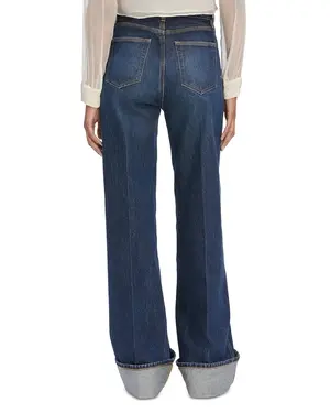 FRAME The Cuffed Wide Leg Jeans - Spencer