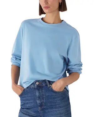 Whistles Relaxed Long Sleeve Cotton Tee