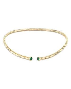 Marina B Trisolina Emerald & Diamond Collar Necklace - Gold