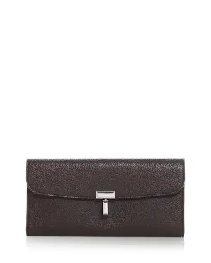 TOTEME T-lock Leather Wallet - Dark Brown