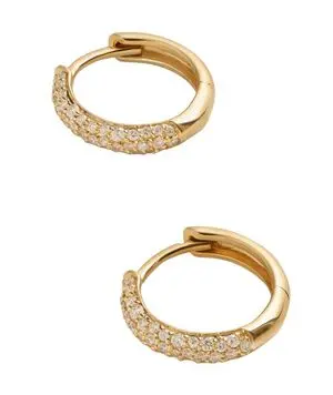 STONE AND STRAND Essential 14-karat Diamond Hoop Earrings - Gold