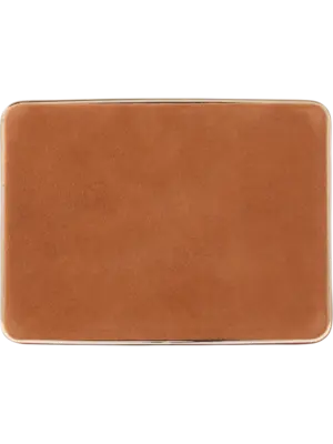 HUNTING SEASON Square Compact Leather-trimmed Suede Clutch
