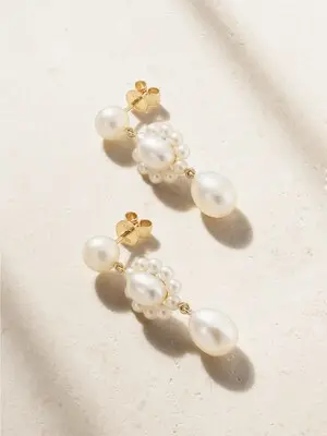 Sophie Bille Brahe Amis Marguerite 14-karat Recycled Pearl Earrings - Gold