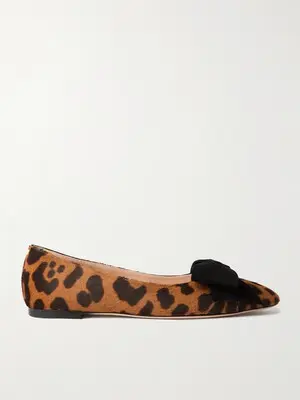 Valentino Garavani Bowow Leopard-print Calf Hair Ballet Flats - Animal Print