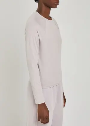 Vuori Pose Ribbed Jersey Top - Lilac
