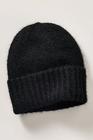 Anthropologie Ribbed Knit Beanie Black